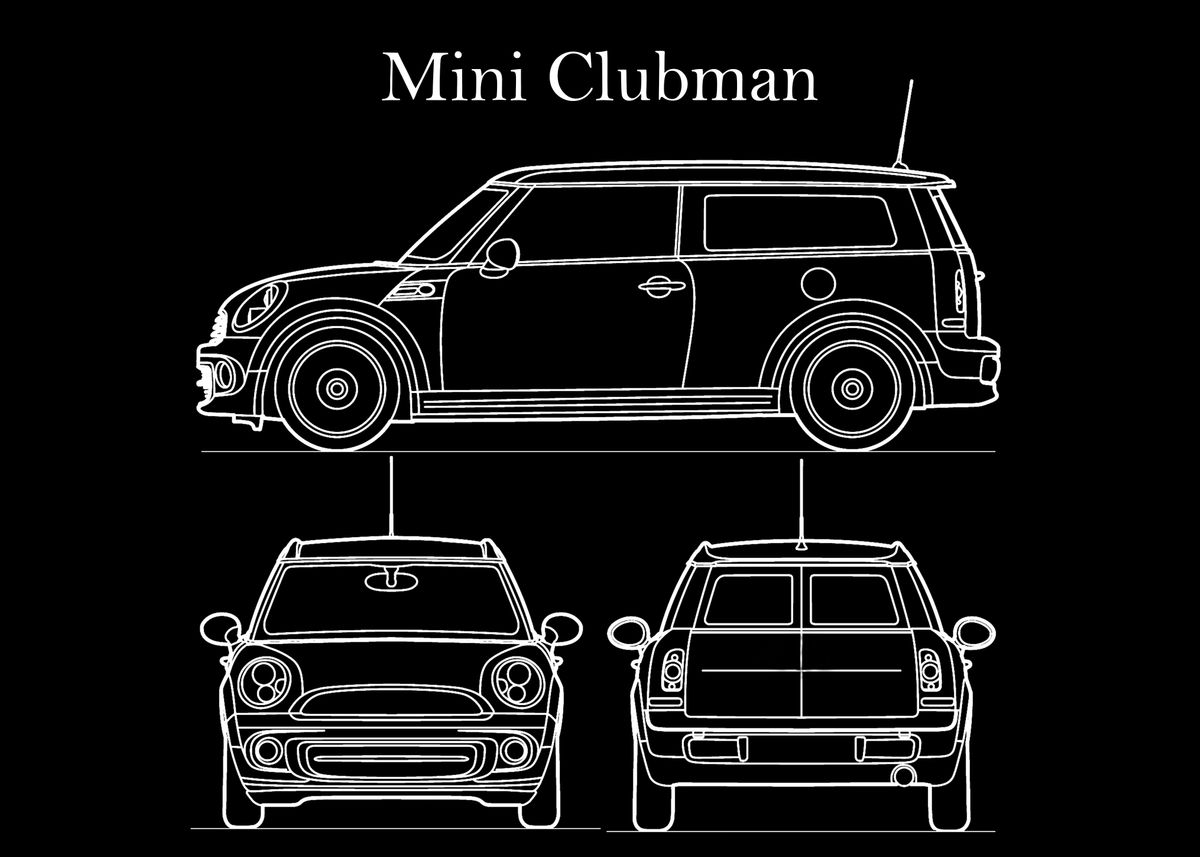 'Mini Clubman 2014 ' Poster by The Bright Art | Displate