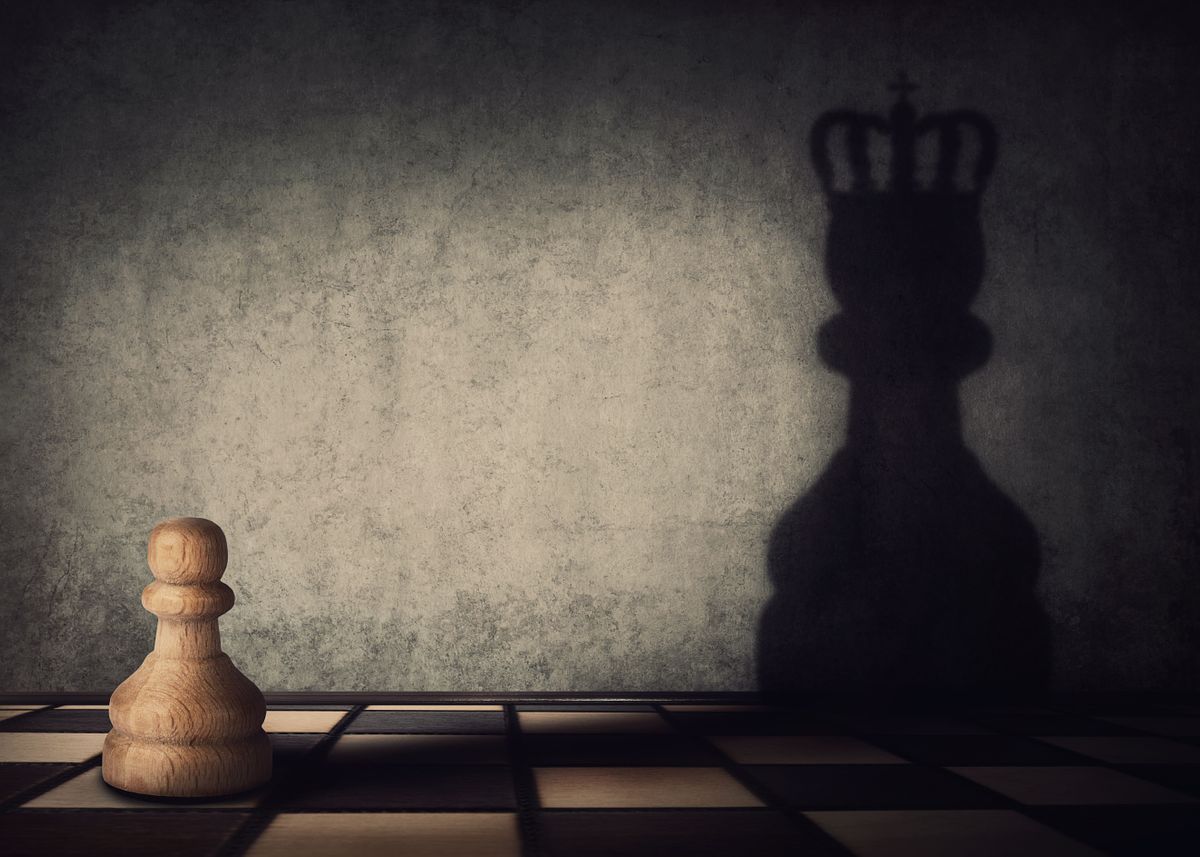 'Pawn transform in King' Poster, picture, metal print, paint by ...