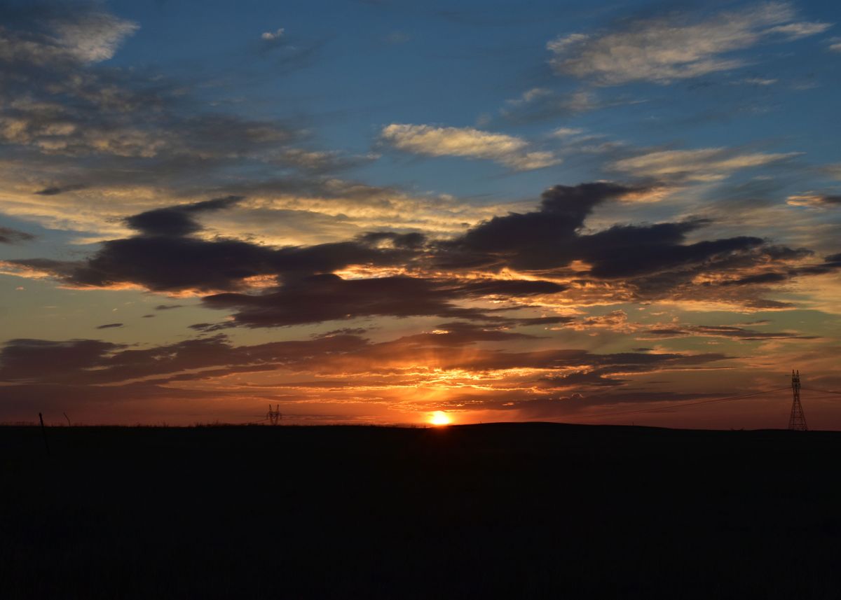 'Sunrise over the Plains' Poster, picture, metal print, paint by ...