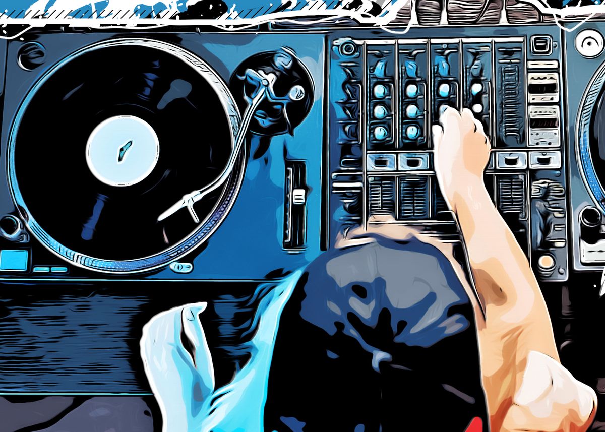 'DJ music set' Poster, picture, metal print, paint by JBJart Justyna ...