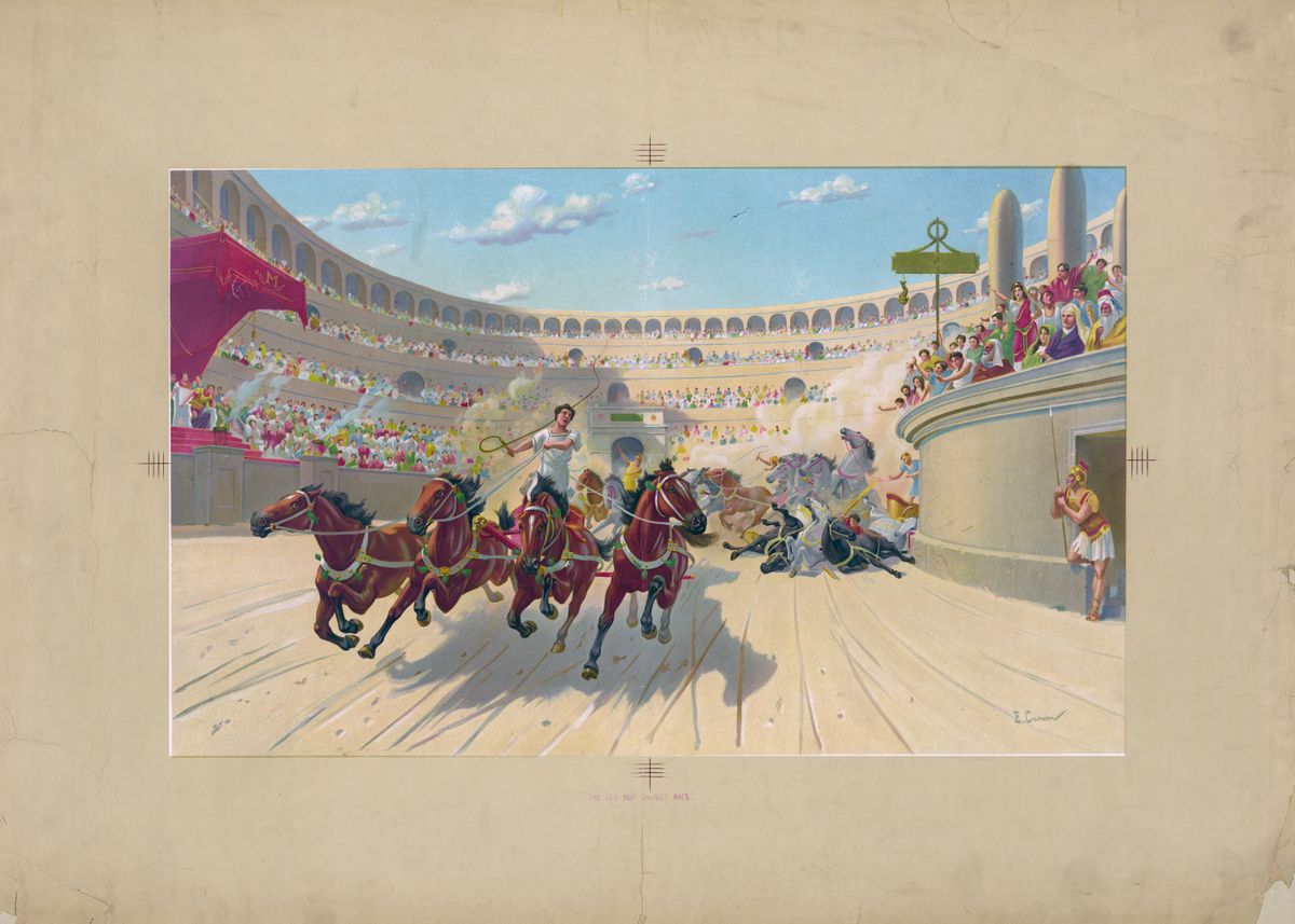 'Ben Hur Chariot Race' Poster, picture, metal print, paint by Janice M ...
