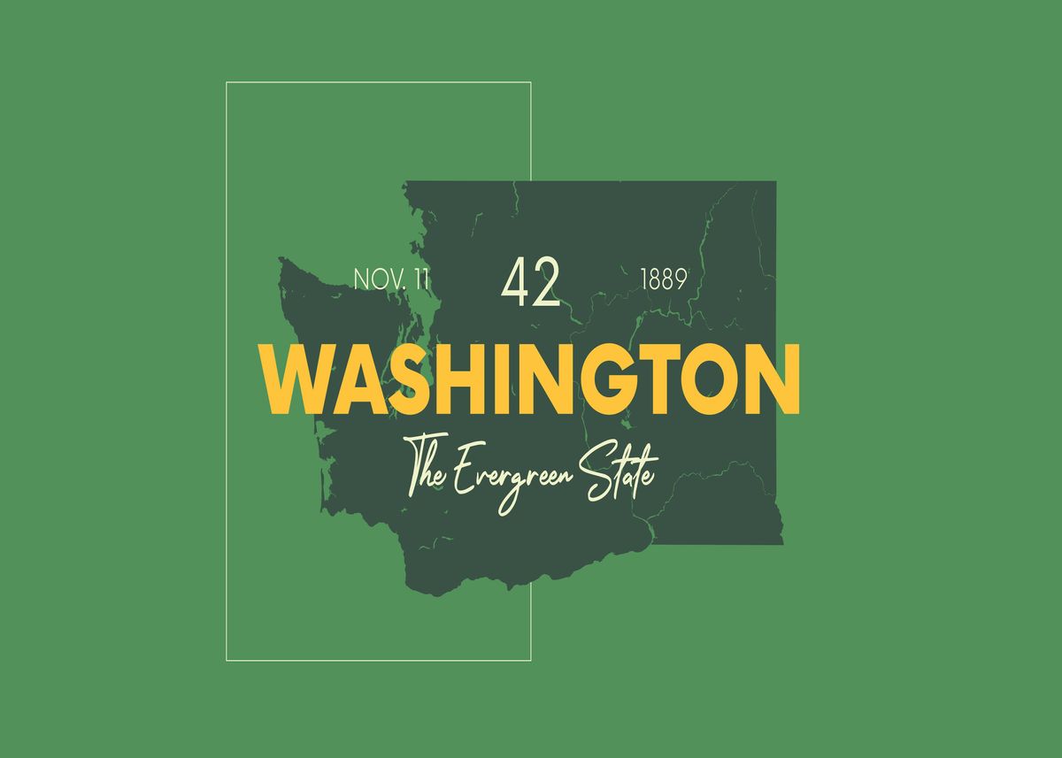 'Washington State of USA' Poster by Designersen | Displate