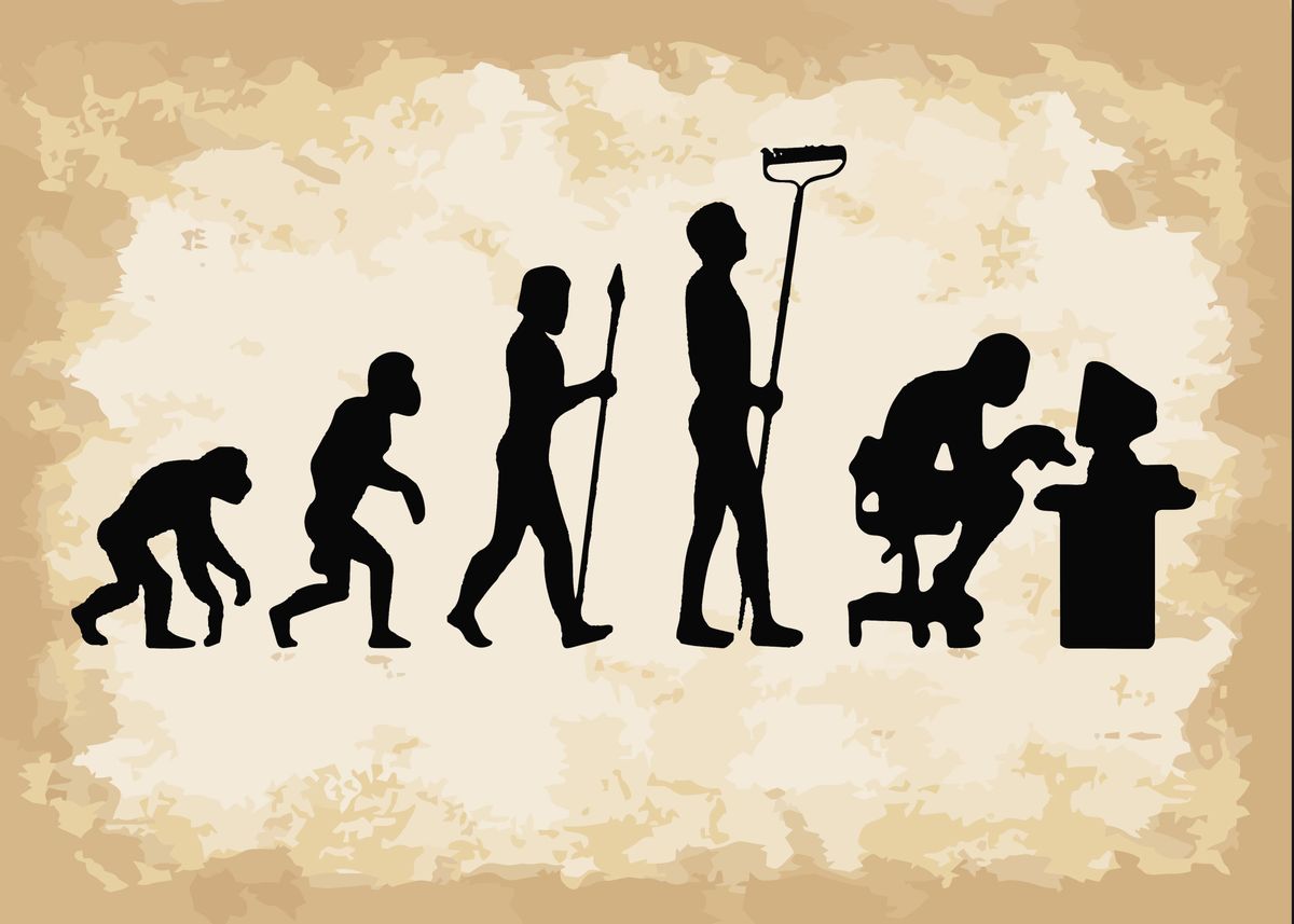 'Monkey to Programmer Coder' Poster, picture, metal print, paint by ...