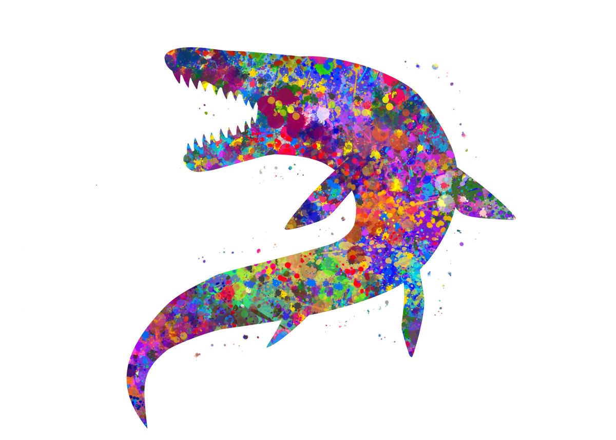 'Mosasaur dinosaur' Poster, picture, metal print, paint by Yahya Art ...