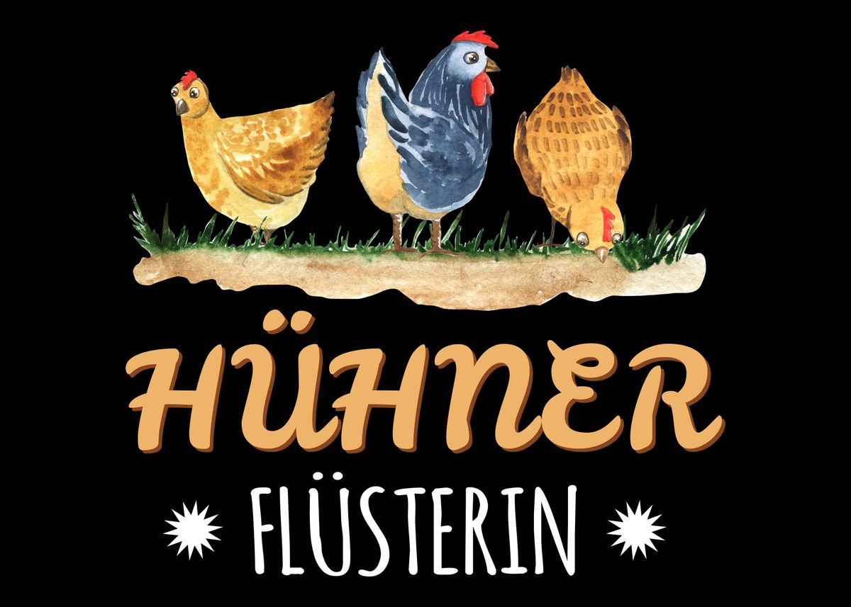 'Huehnerhalter Huhn Witz' Poster, picture, metal print, paint by ...