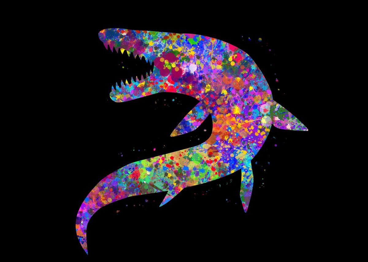 'Mosasaur watercolor' Poster, picture, metal print, paint by Yahya Art ...