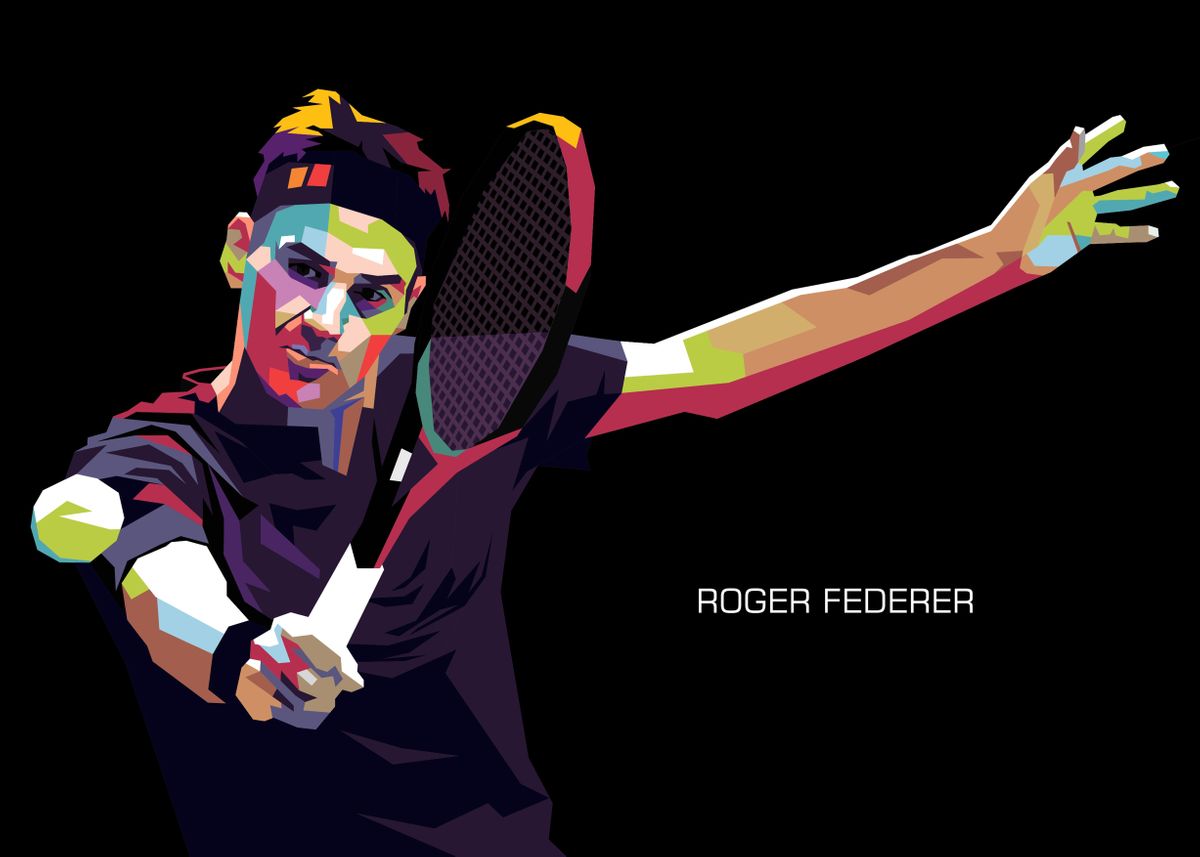 'Roger Federer' Poster, picture, metal print, paint by Ahmad Mursyid ...