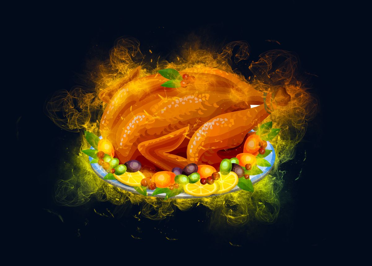 'chicken smoke' Poster, picture, metal print, paint by shiner artist ...