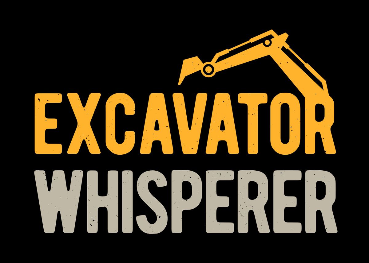 'Funny Excavator' Poster, picture, metal print, paint by Visualz | Displate