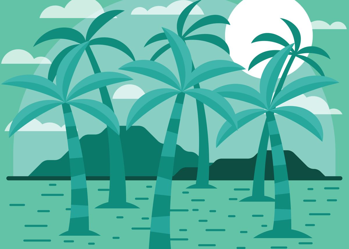 'palm tree ' Poster, picture, metal print, paint by AtlantaAlford ...