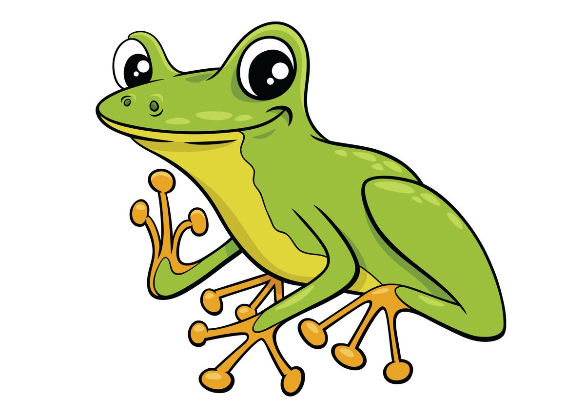 'Frog cartoon' Poster, picture, metal print, paint by Charmaine | Displate