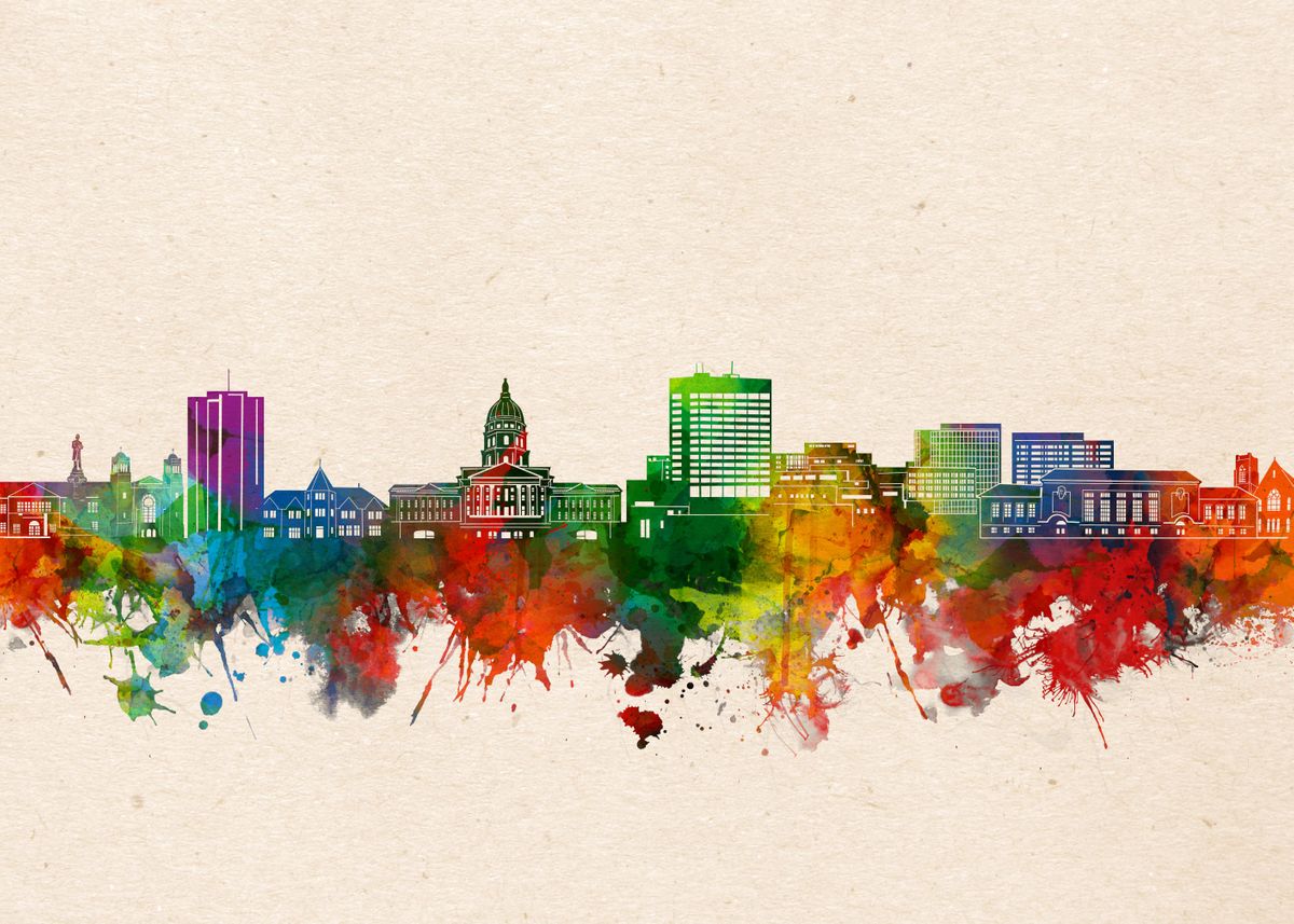 'topeka watercolor' Poster, picture, metal print, paint by Bekim Art ...