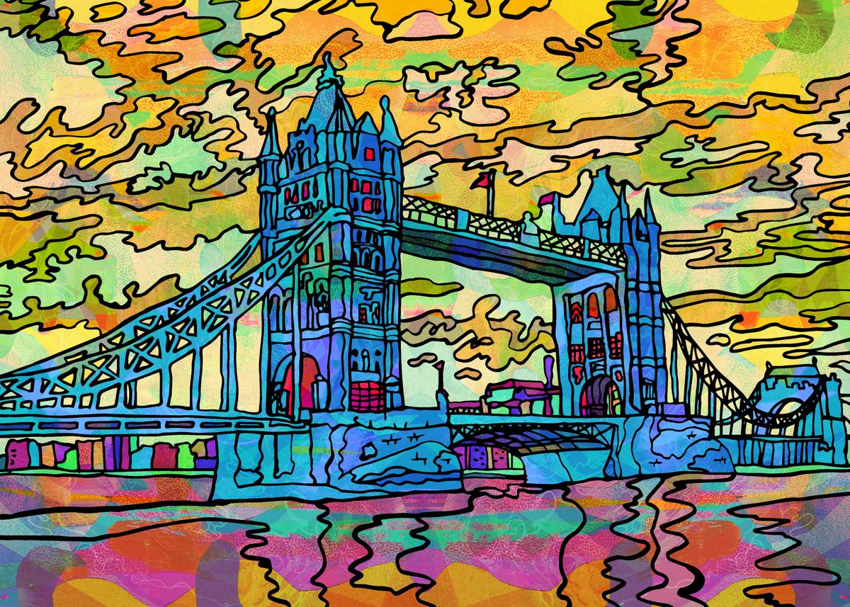 'London Tower Bridge' Poster, picture, metal print, paint by Jasmin ...
