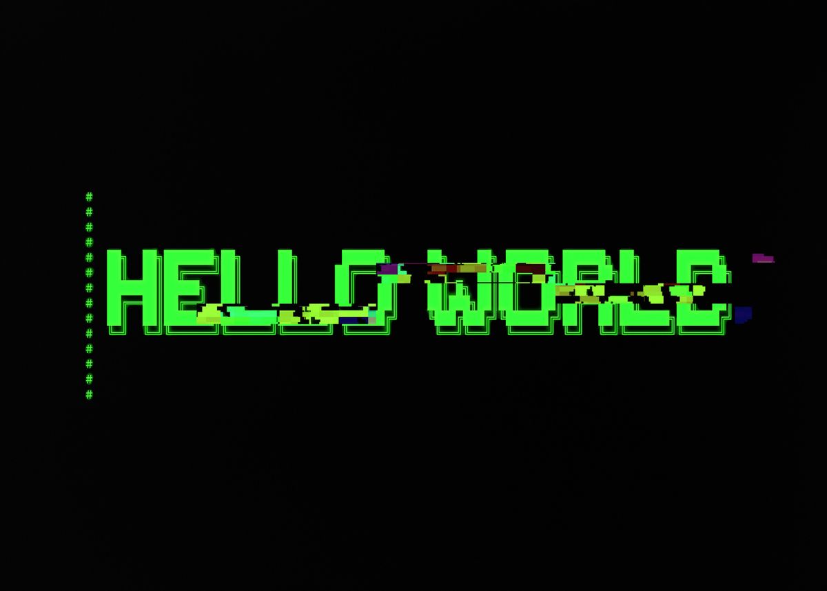 'ASCII art message hello wo' Poster, picture, metal print, paint by ...