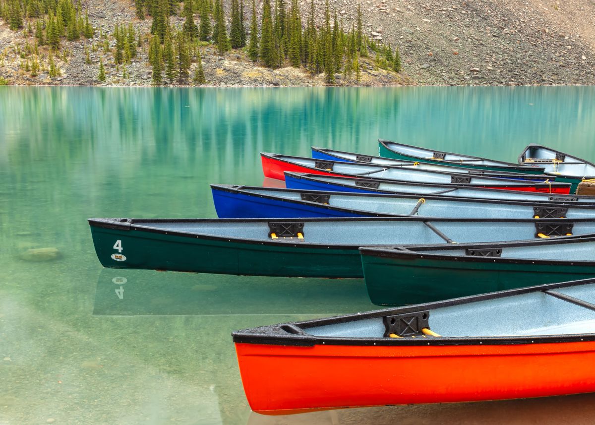 'Colorful Canoes' Poster, picture, metal print, paint by Jonathan ...