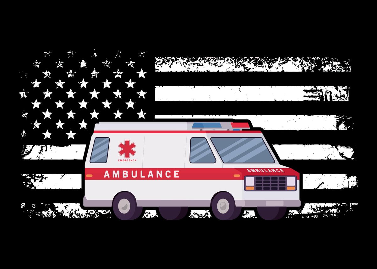'Ambulance Flag Ambulance P' Poster by Patrik | Displate