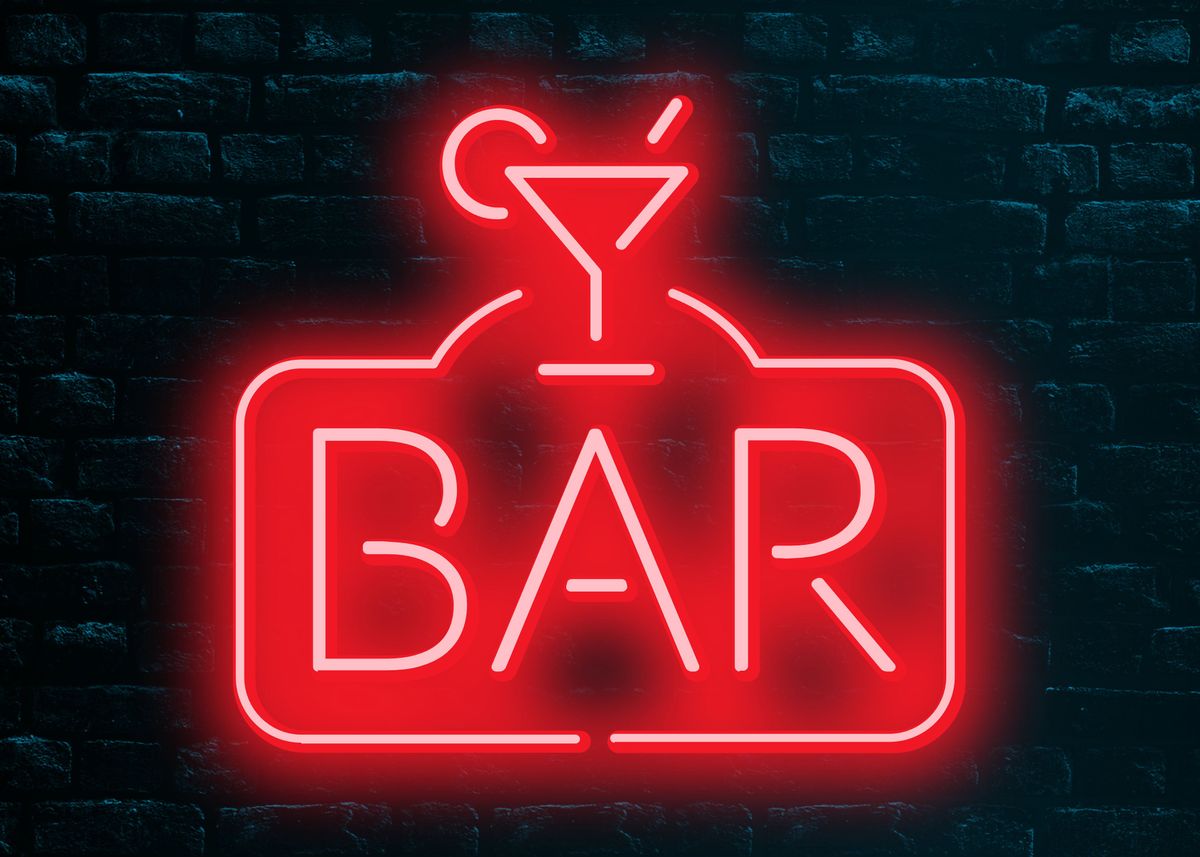 'Retro Bar Neon Vol 2' Poster, picture, metal print, paint by afdesign ...