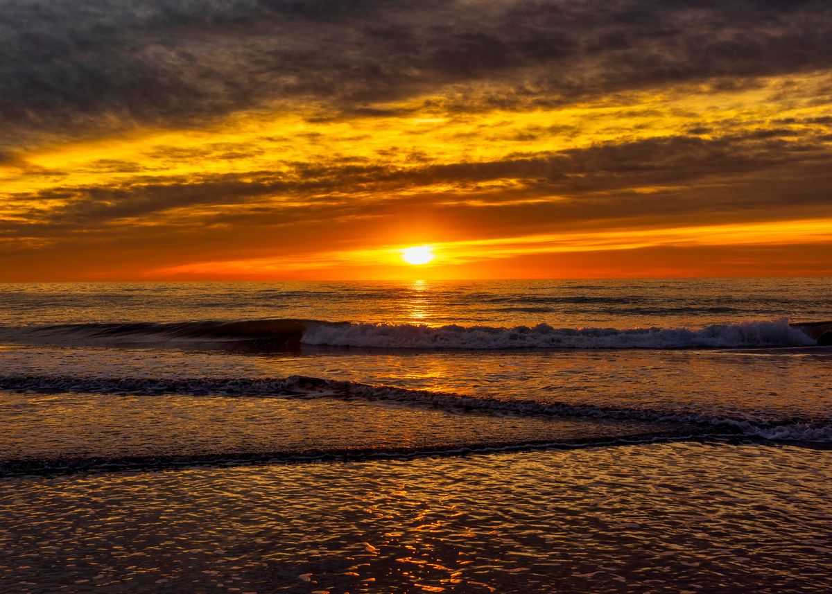 'Sunrise beach landscape' Poster by Vicen Design | Displate
