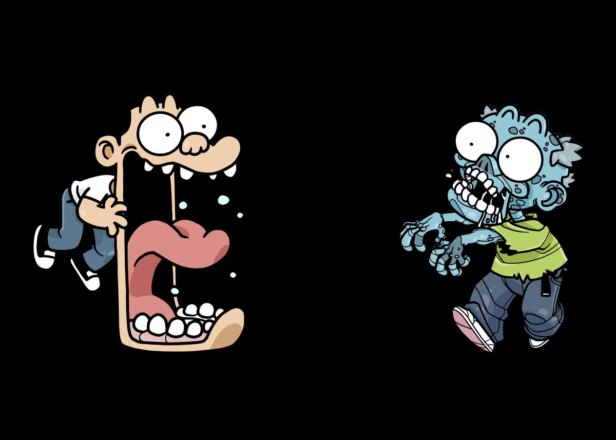 'afraid of zombie' Poster by John DonJoe | Displate