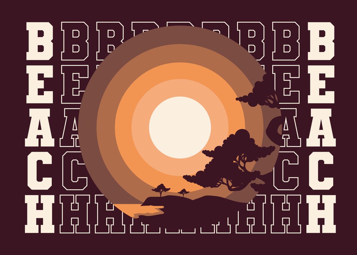 'Beach Negatif Silhouette' Poster, picture, metal print, paint by ...