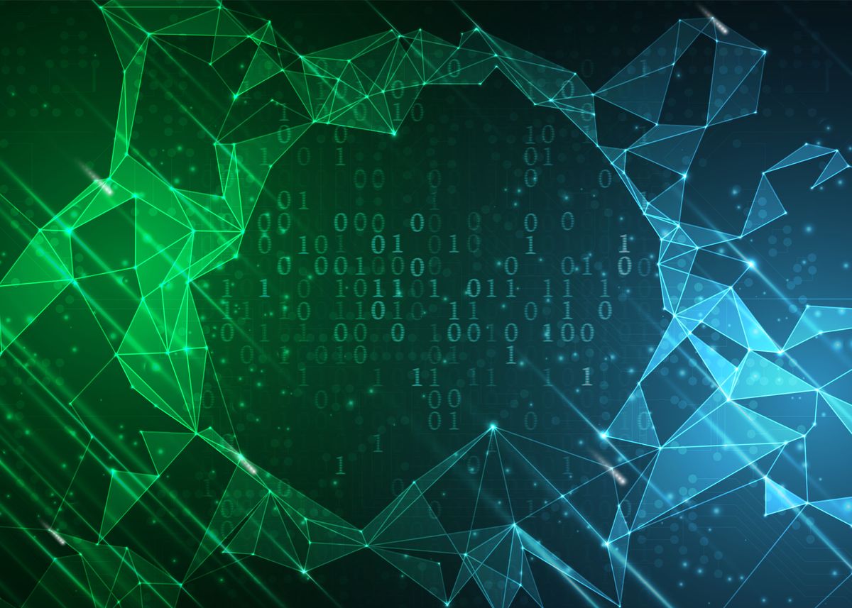 'binary code' Poster, picture, metal print, paint by Vs 1489 | Displate