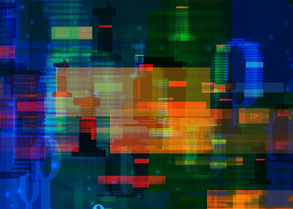 'binary code' Poster, picture, metal print, paint by Vs 1489 | Displate