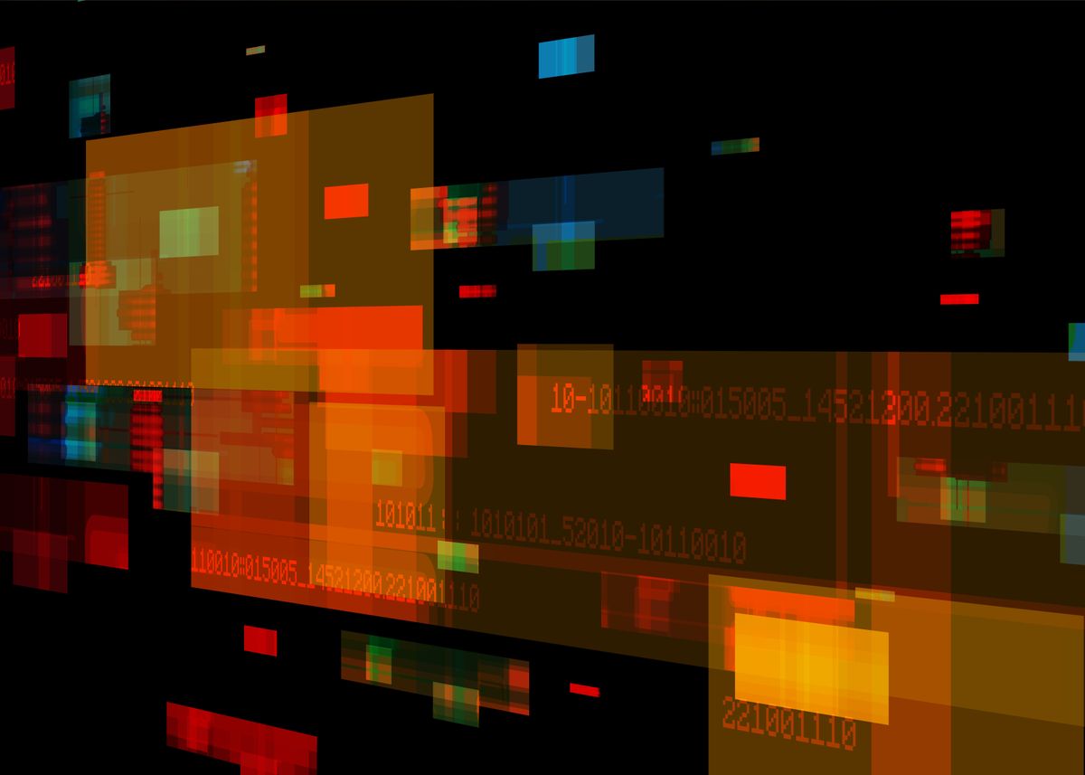 'binary code' Poster, picture, metal print, paint by Vs 1489 | Displate