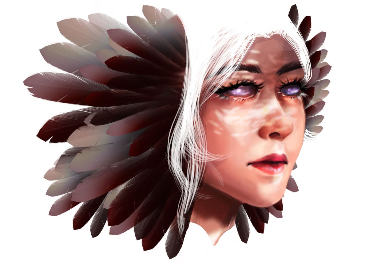 'Fantasy Girl Bird' Poster, picture, metal print, paint by Anastasia ...