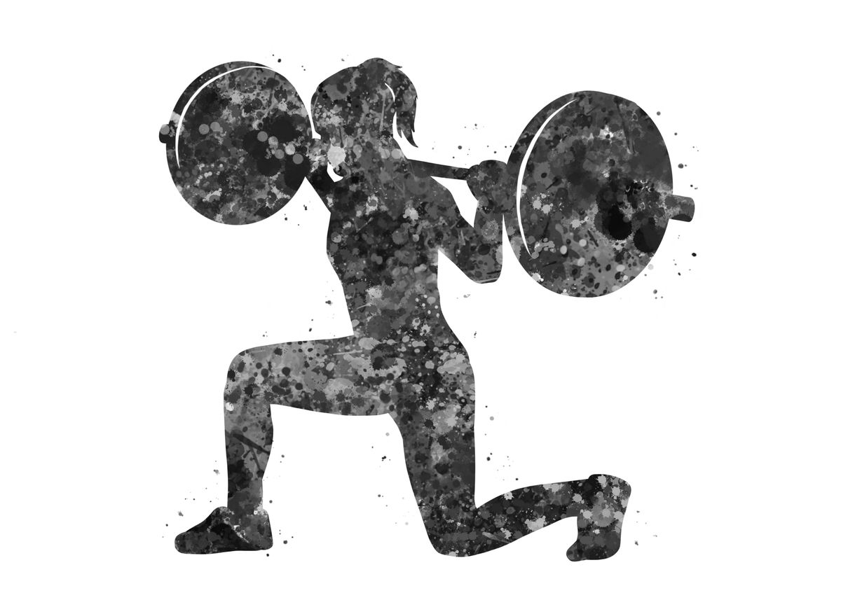 'Weightlifter girl' Poster by Yahya Art | Displate