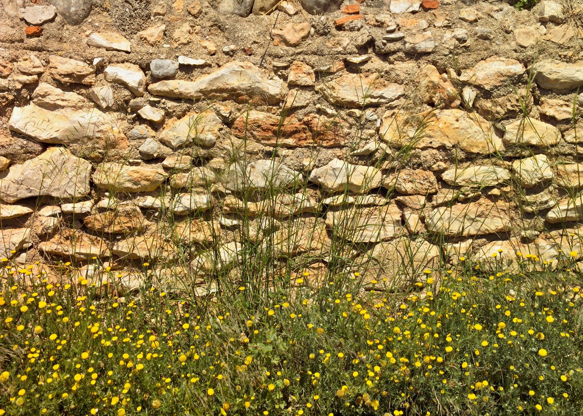 'Natural stone wall ' Poster, picture, metal print, paint by ...