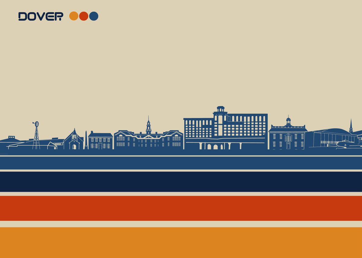'dover skyline retro 3' Poster by Bekim Art | Displate