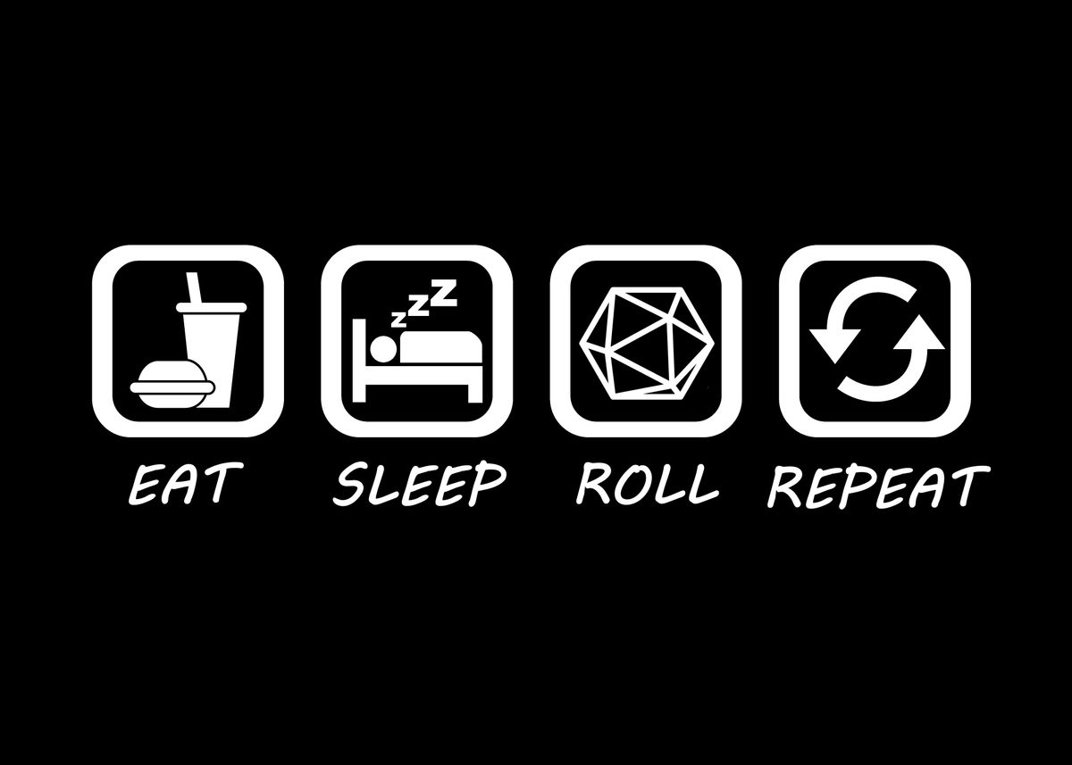 'Eat Sleep Roll Repeat' Poster, picture, metal print, paint by Montasy ...