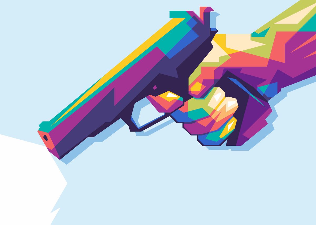 'Gun Weapon PopArt' Poster, picture, metal print, paint by Rizky Dwi ...