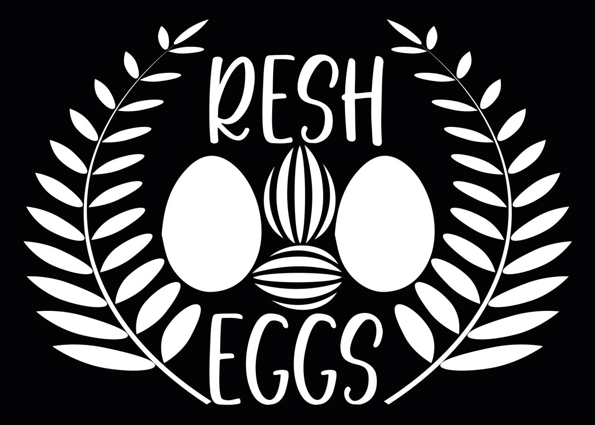 'resh eggs' Poster, picture, metal print, paint by Bombdesign | Displate