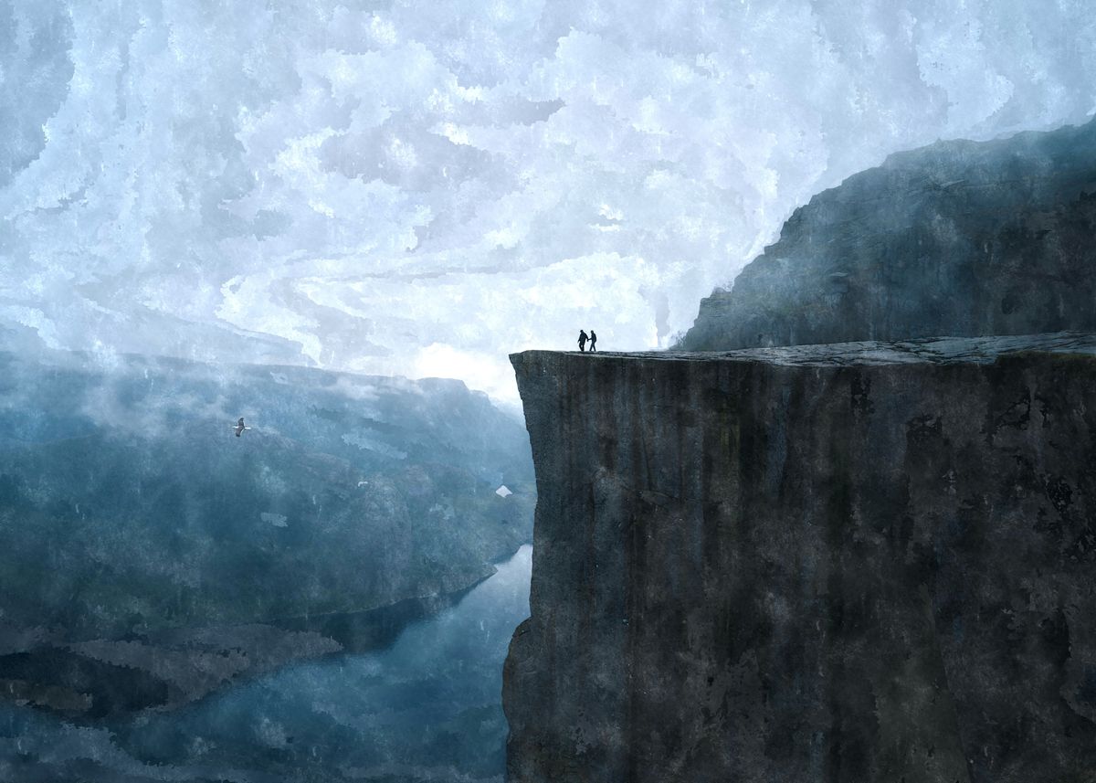 'Scenic Cliff' Poster, picture, metal print, paint by david pick | Displate