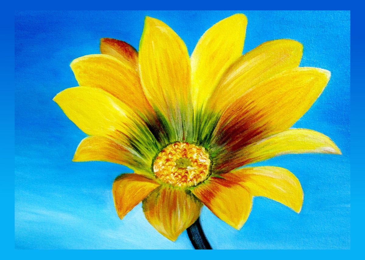 'Yellow Flower' Poster, picture, metal print, paint by Nathascha Kehl ...