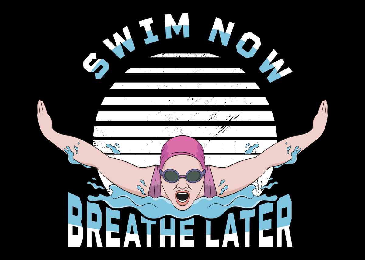 'Female swimmer meme' Poster, picture, metal print, paint by Michael ...