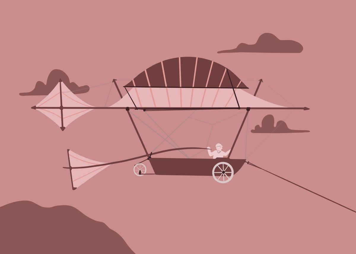 'GLIDER 1891' Poster, picture, metal print, paint by black kizz | Displate