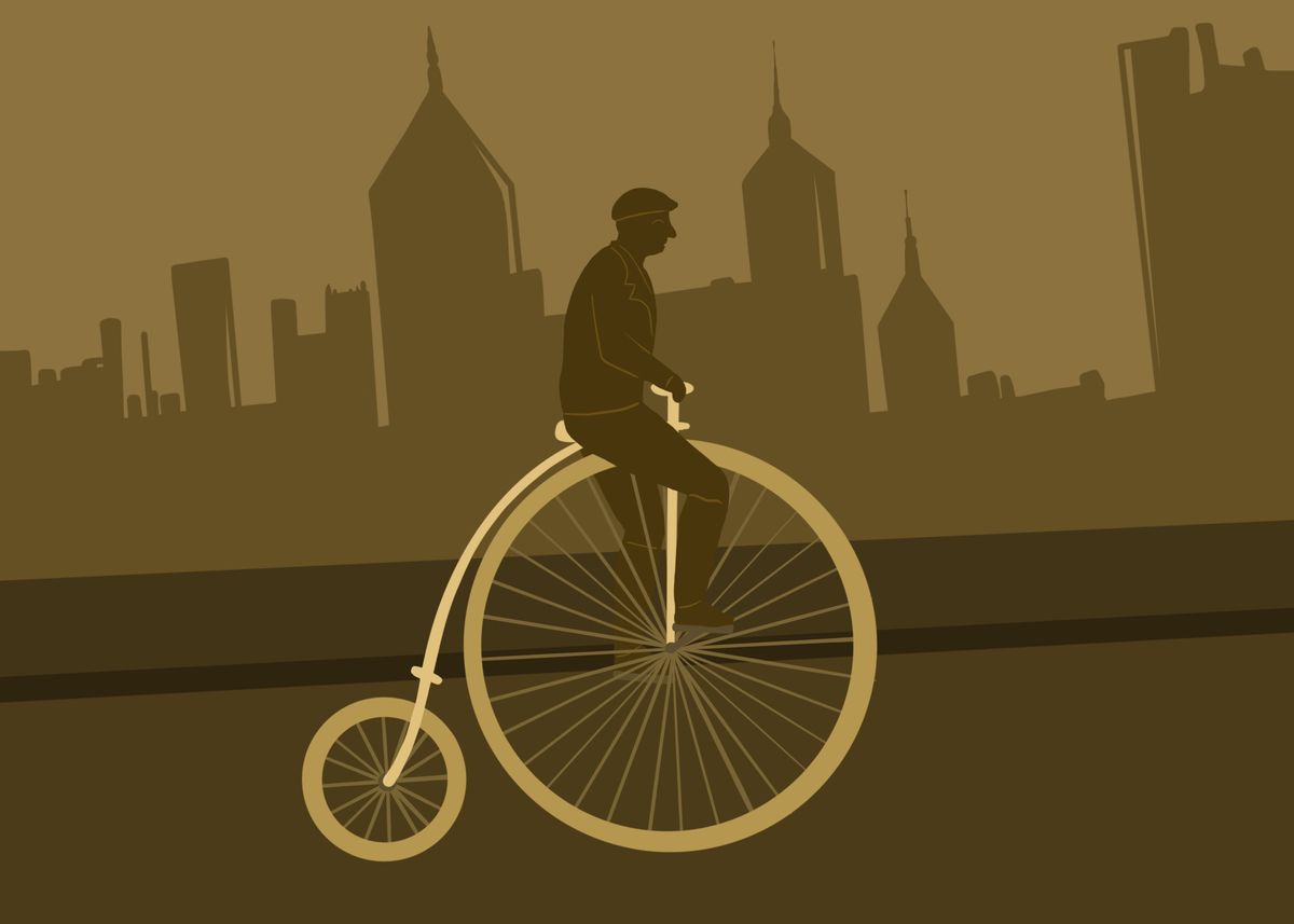 'PENNY FARTHING 1870' Poster by black kizz | Displate
