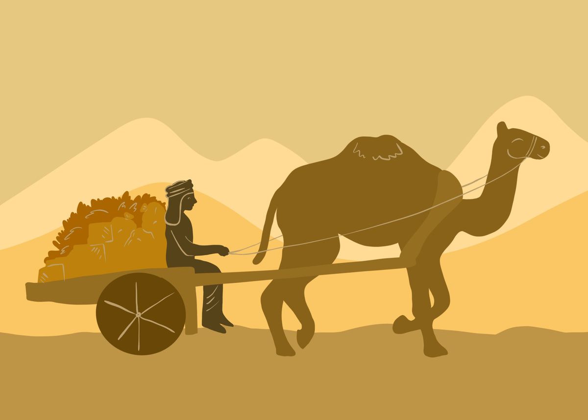 'WHEELED CART 3500 BC' Poster, picture, metal print, paint by black ...
