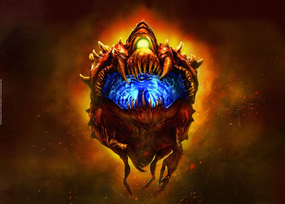 'Cacodemon Horizontal' Poster, picture, metal print, paint by DOOM ...