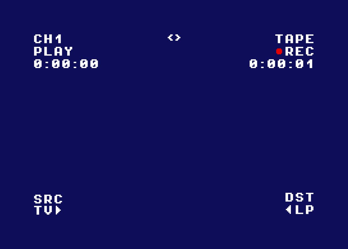 'VCR VHS screen blank deep ' Poster, picture, metal print, paint by ...