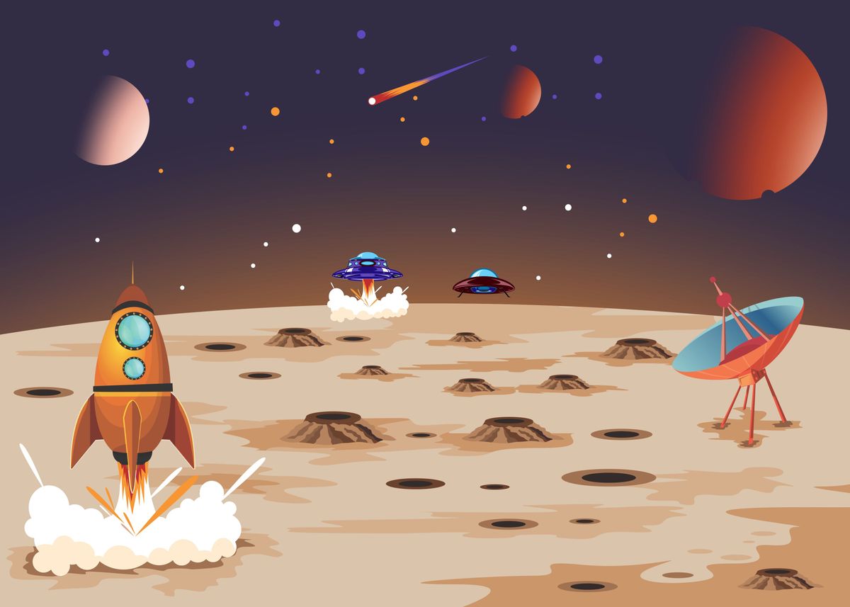 'outer space' Poster, picture, metal print, paint by zieda art | Displate