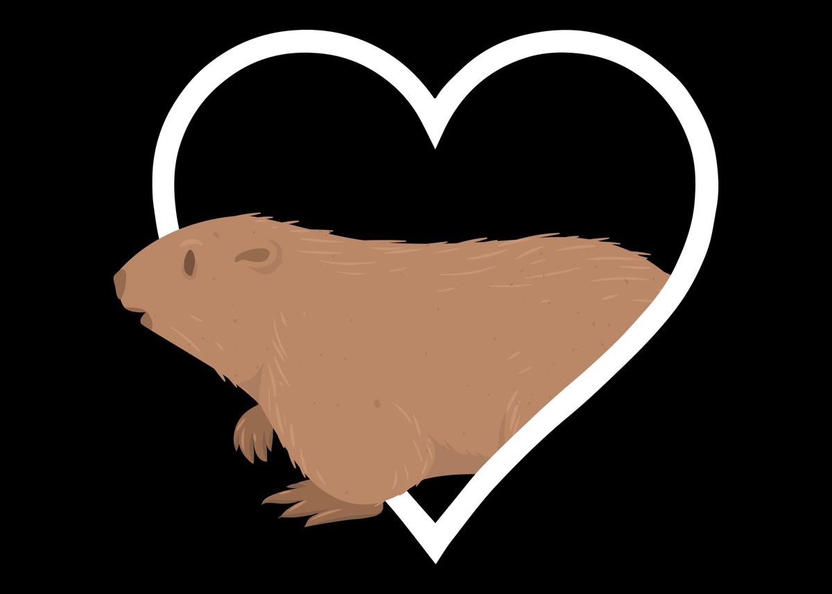 'Marmot Heart Marmot Animal' Poster by Patrik | Displate