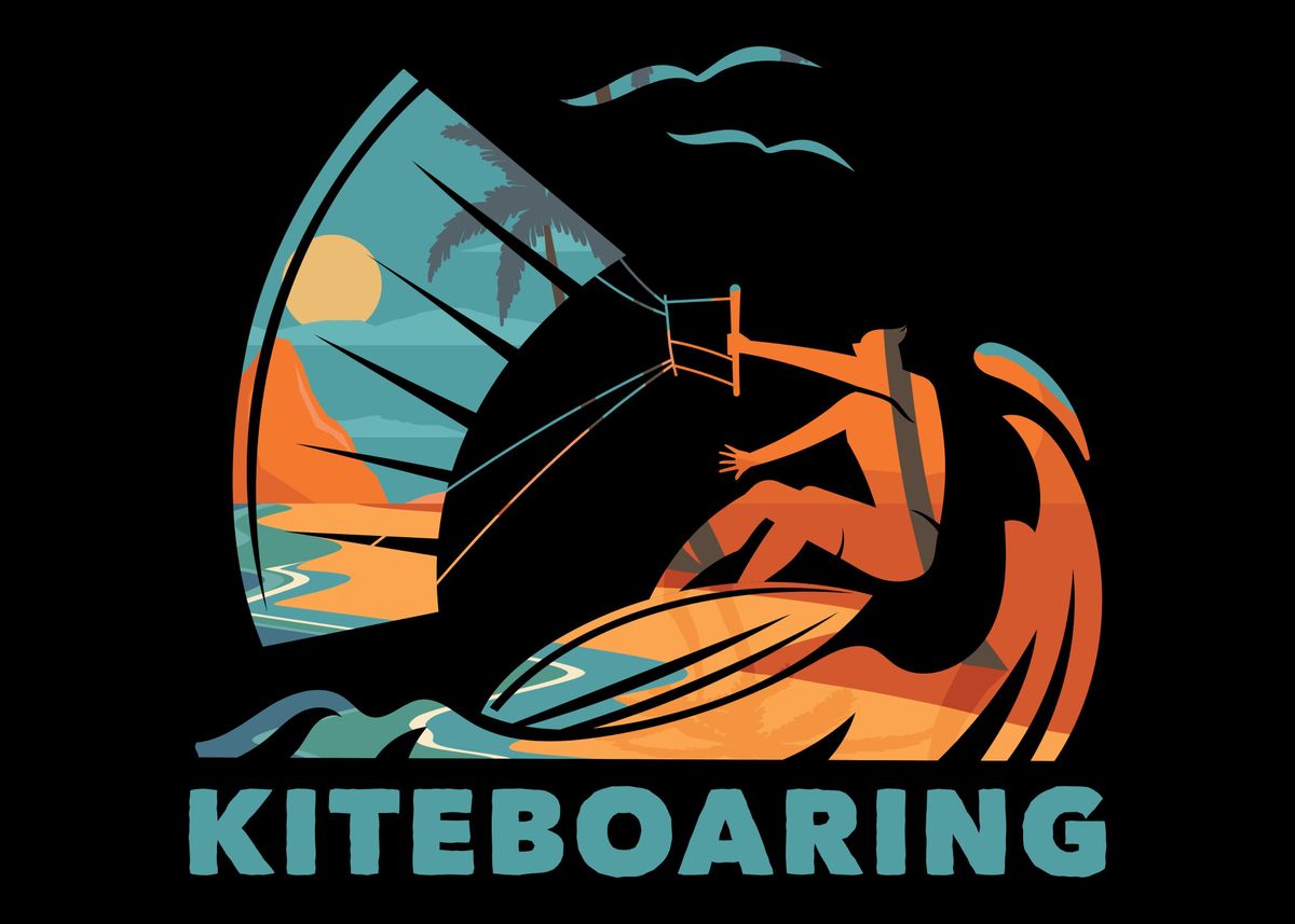 'Kiteboarding Kitesurfing' Poster by BobbyBubble | Displate