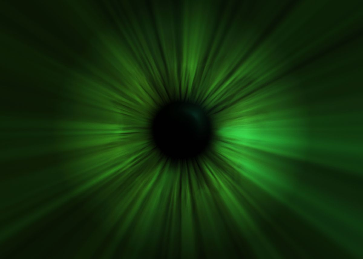 'Green iris warp' Poster, picture, metal print, paint by ...