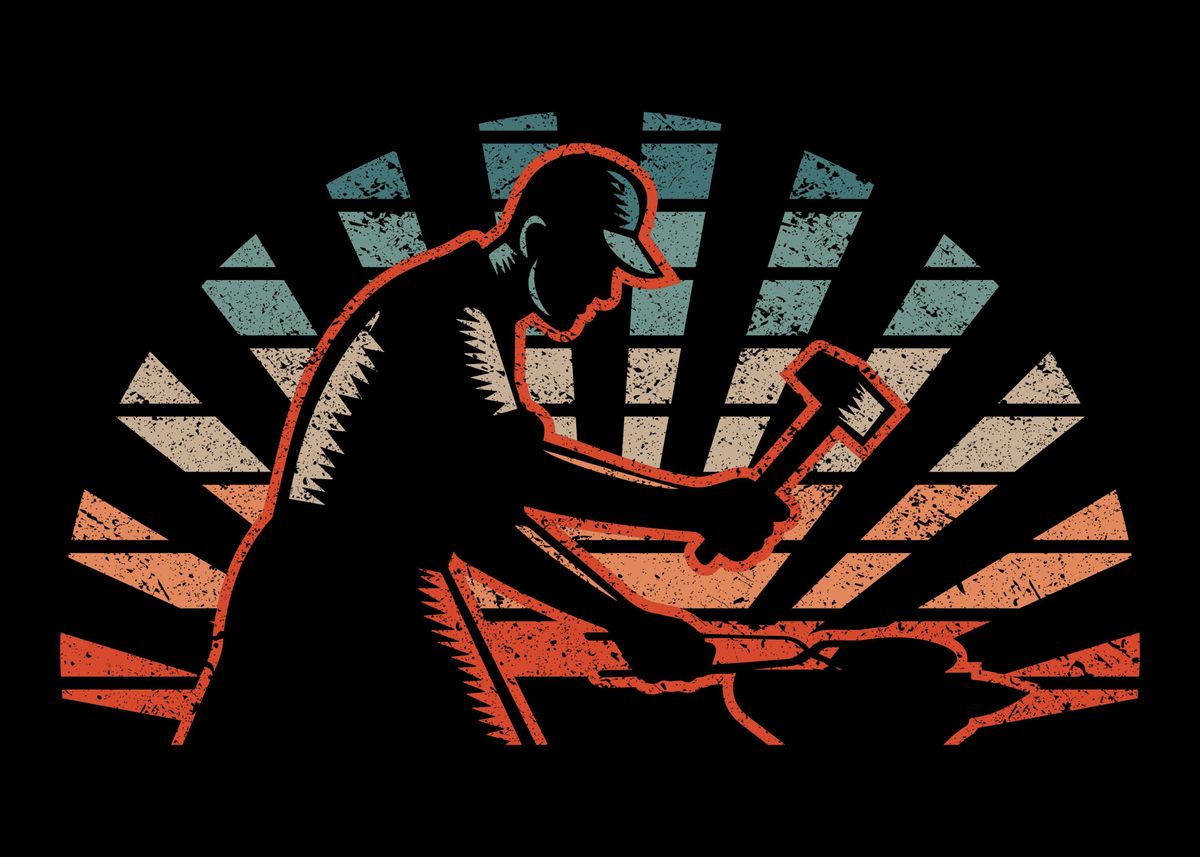 'Blacksmith Forging Metal' Poster by CrazySquirrel | Displate