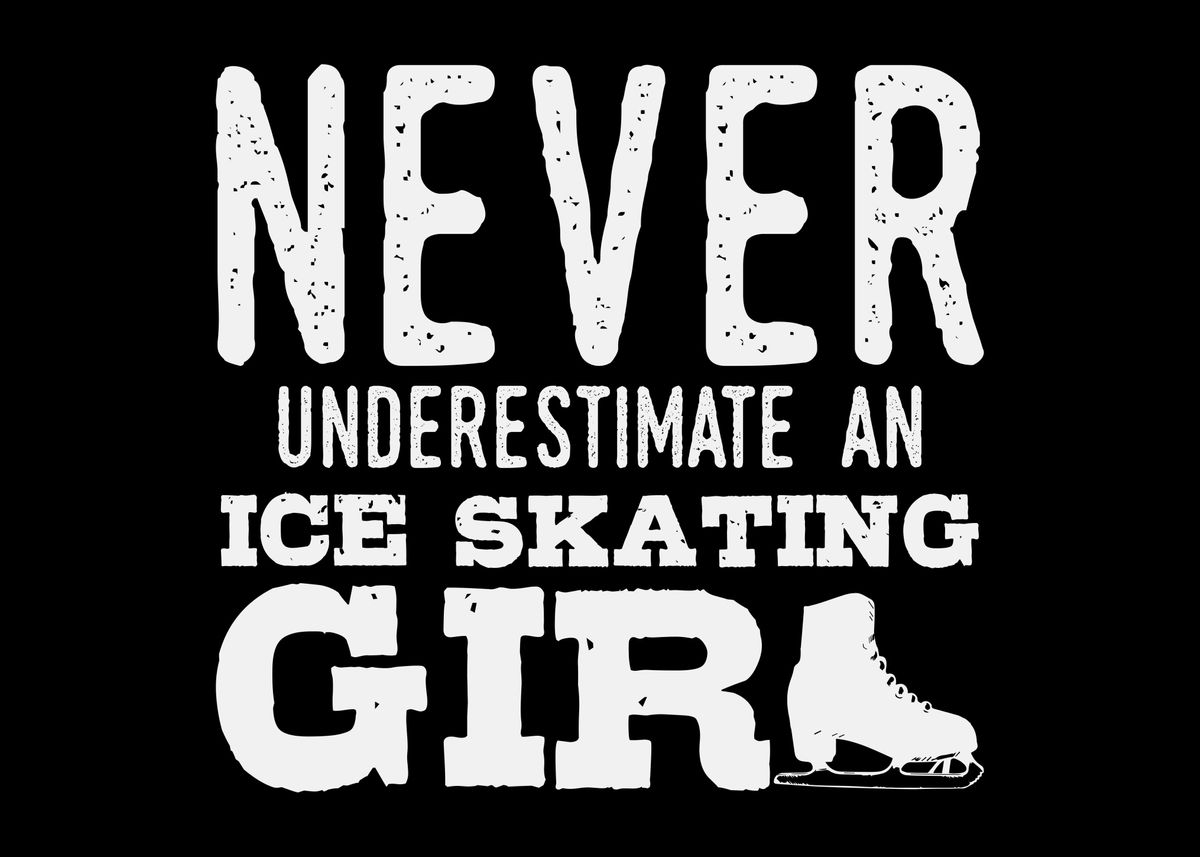 'Ice Skating Girl Joke Pun' Poster, picture, metal print, paint by ...