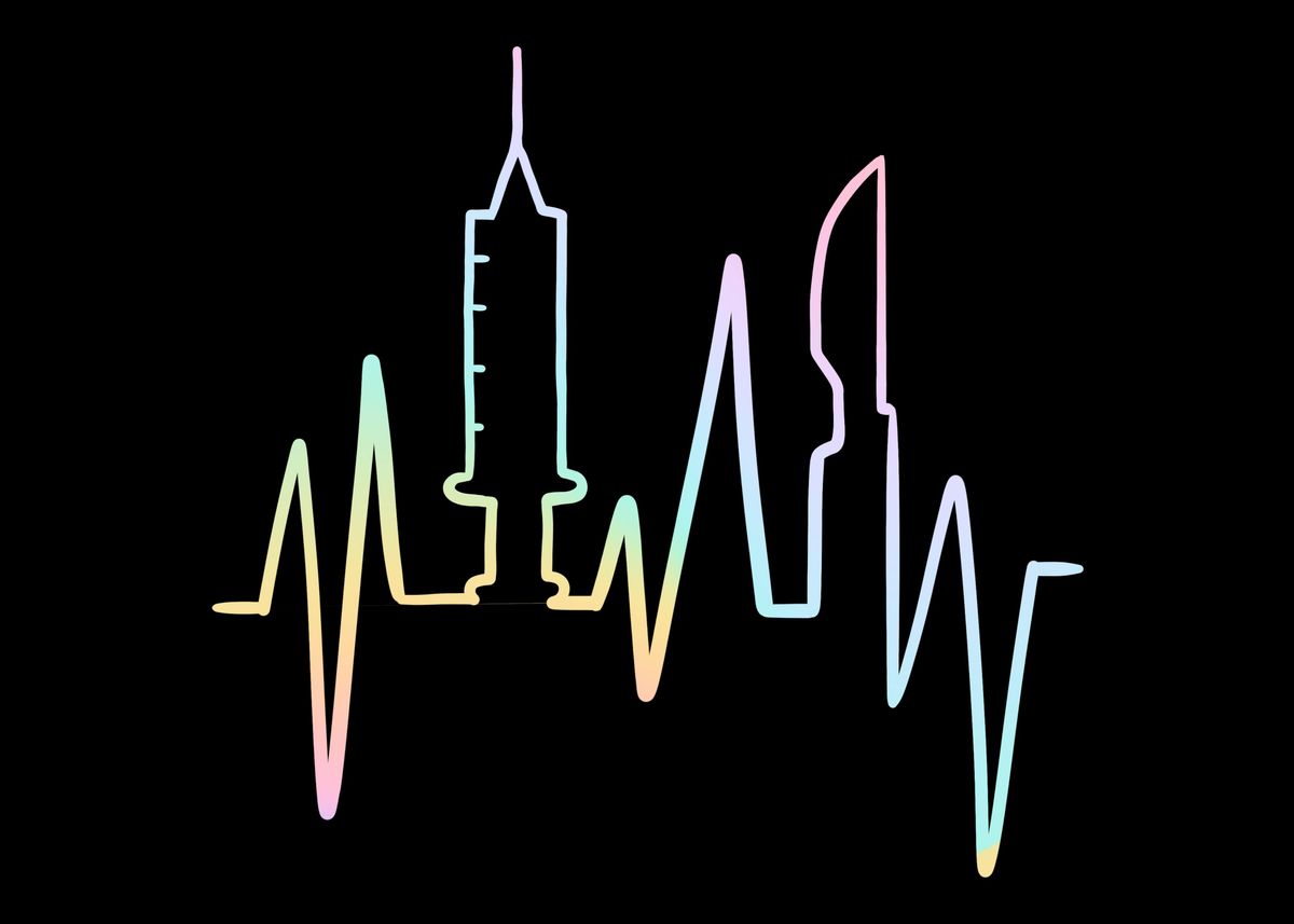 'Nursing Heartline EKG Line' Poster, picture, metal print, paint by ...