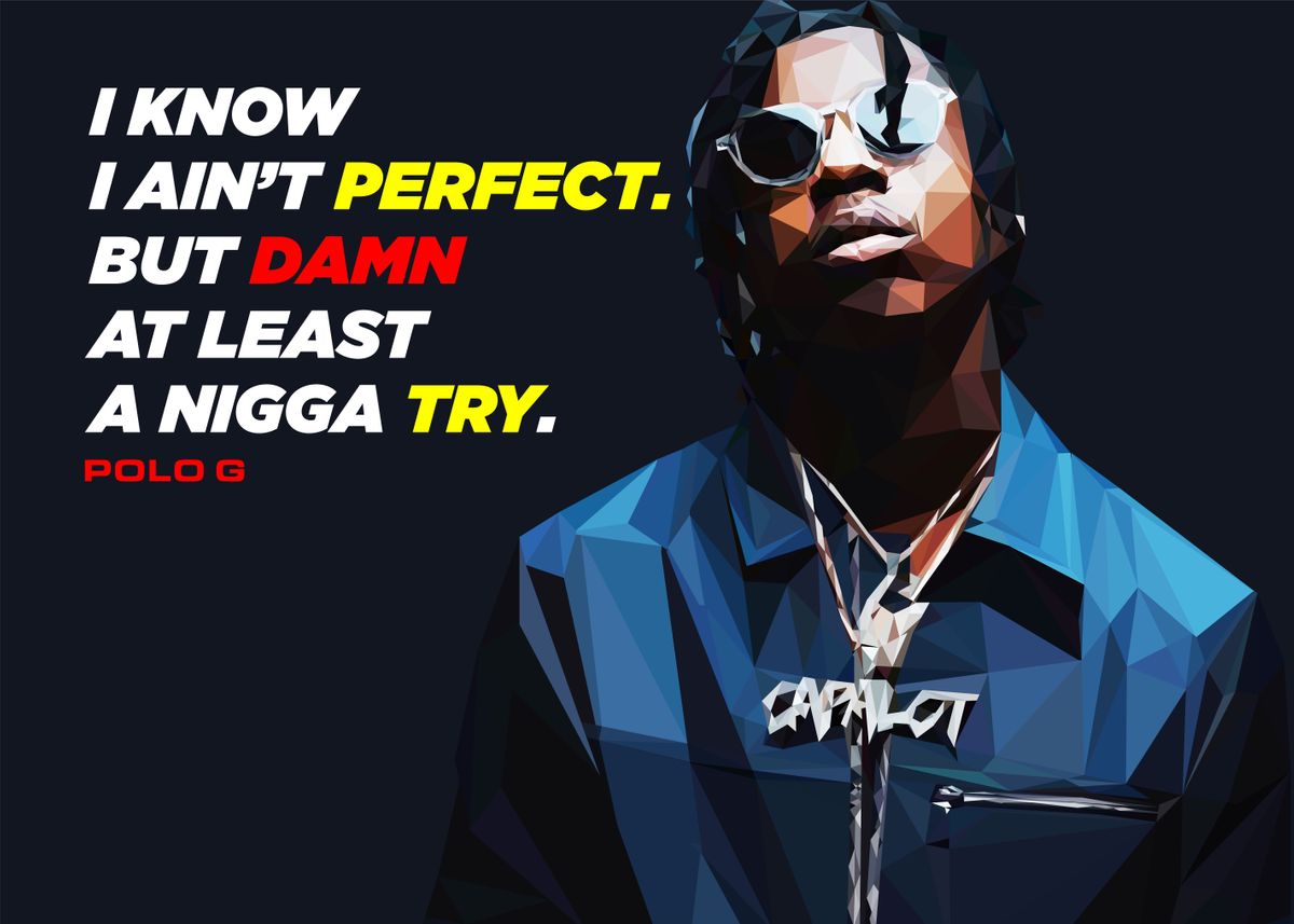'Polo G rapper' Poster, picture, metal print, paint by Lowpoly Posters ...